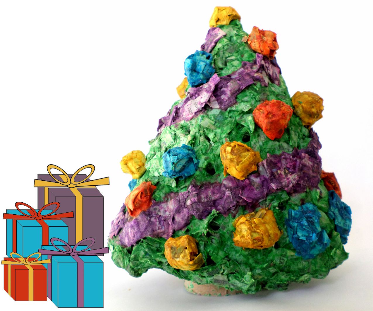 Mini Paper Mache Light-Up Christmas Tree : 8 Steps (with Pictures ...