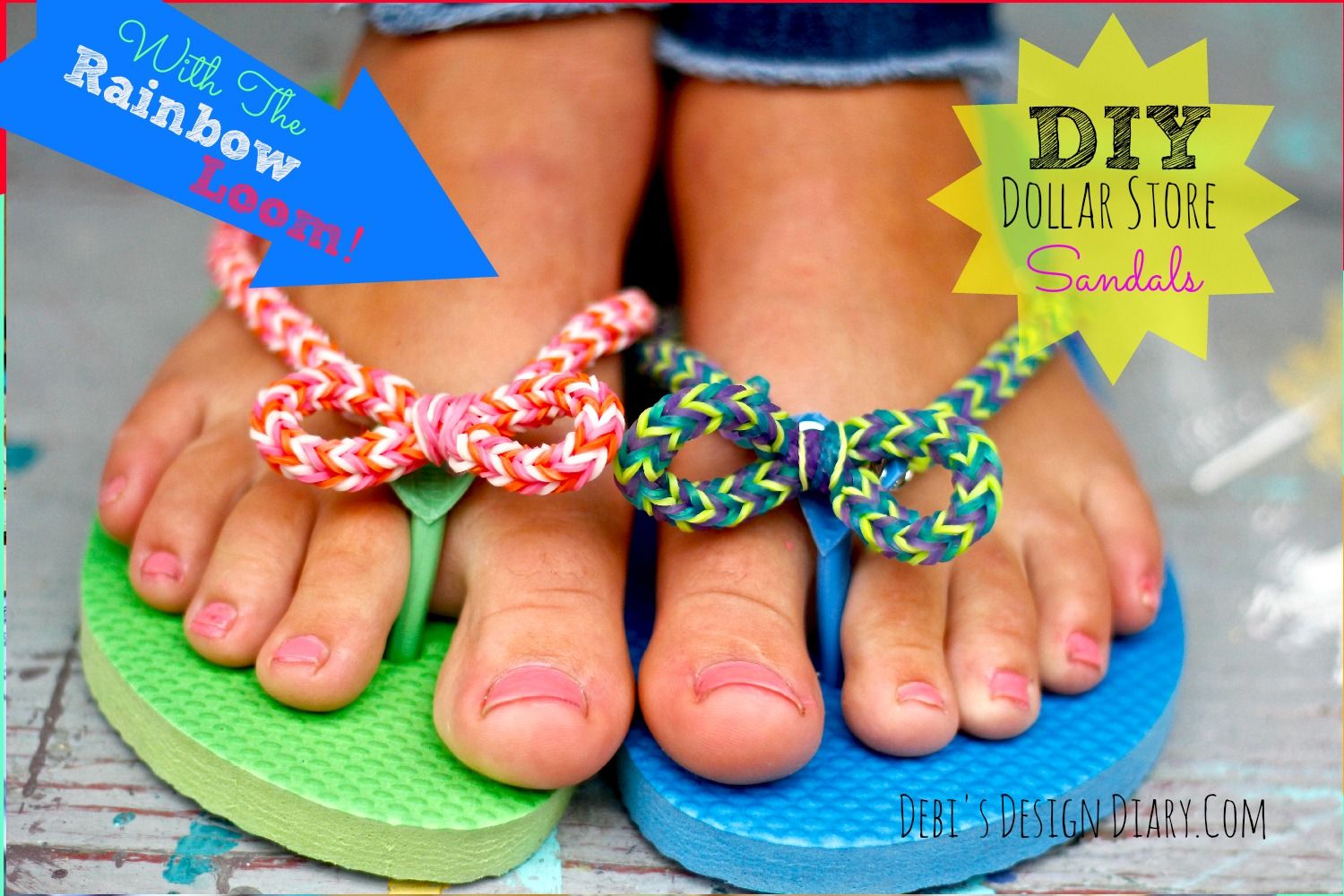 DIY Dollar Store Flip-flop Makeover With the Rainbow Loom! (with ...