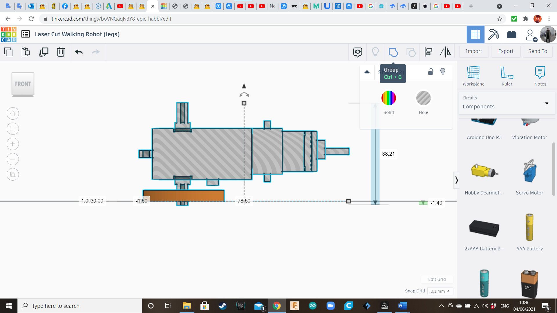 Tinkercad Robotics for School: Laser-cut Walking Machine! : 27 Steps ...