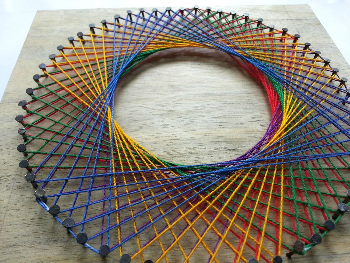 DIY Rainbow Spirograph String Art : 5 Steps (with Pictures) - Instructables