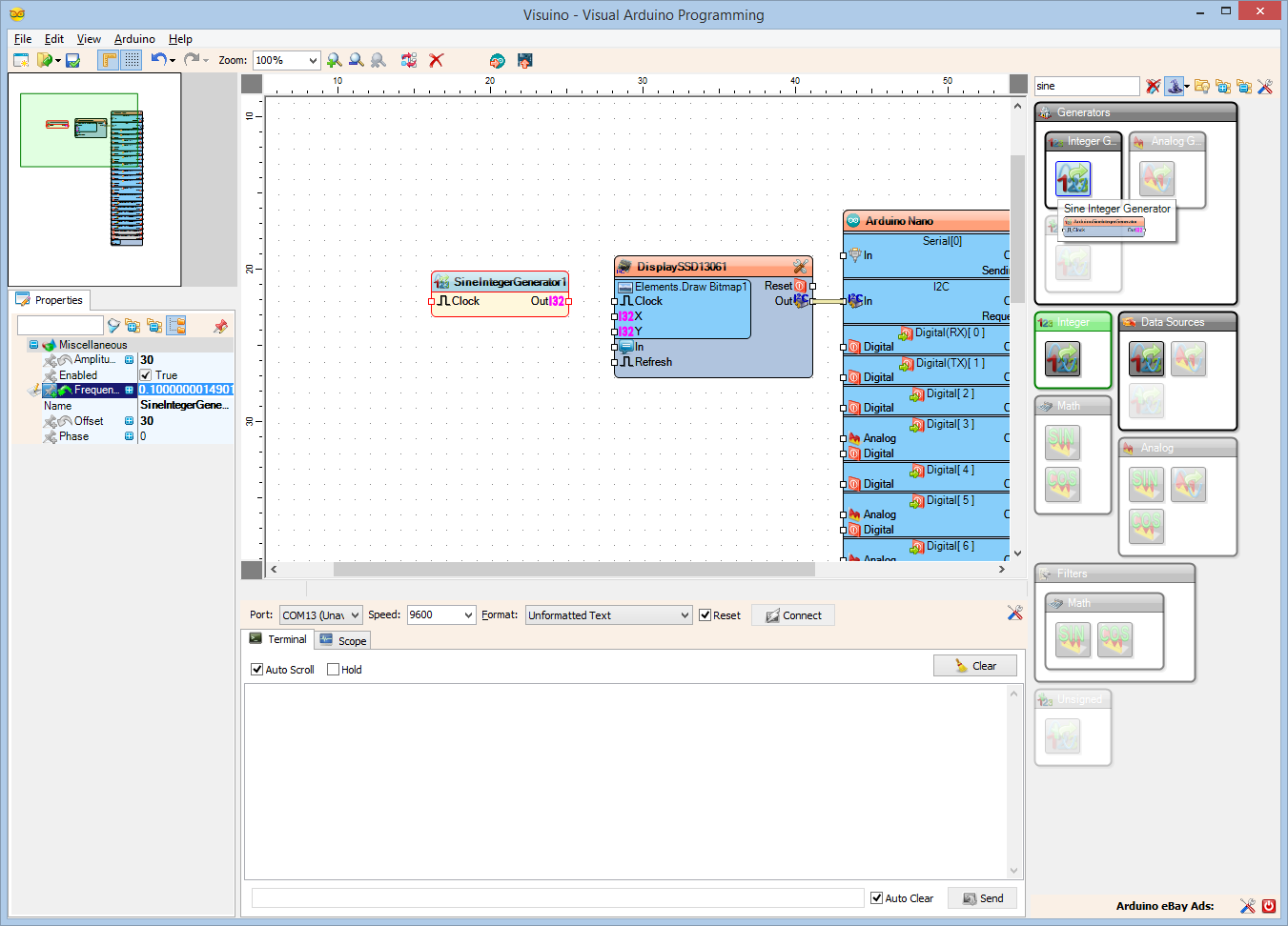 Arduino Nano: Bitmap Animation in SSD1306 I2C OLED Display With Visuino ...