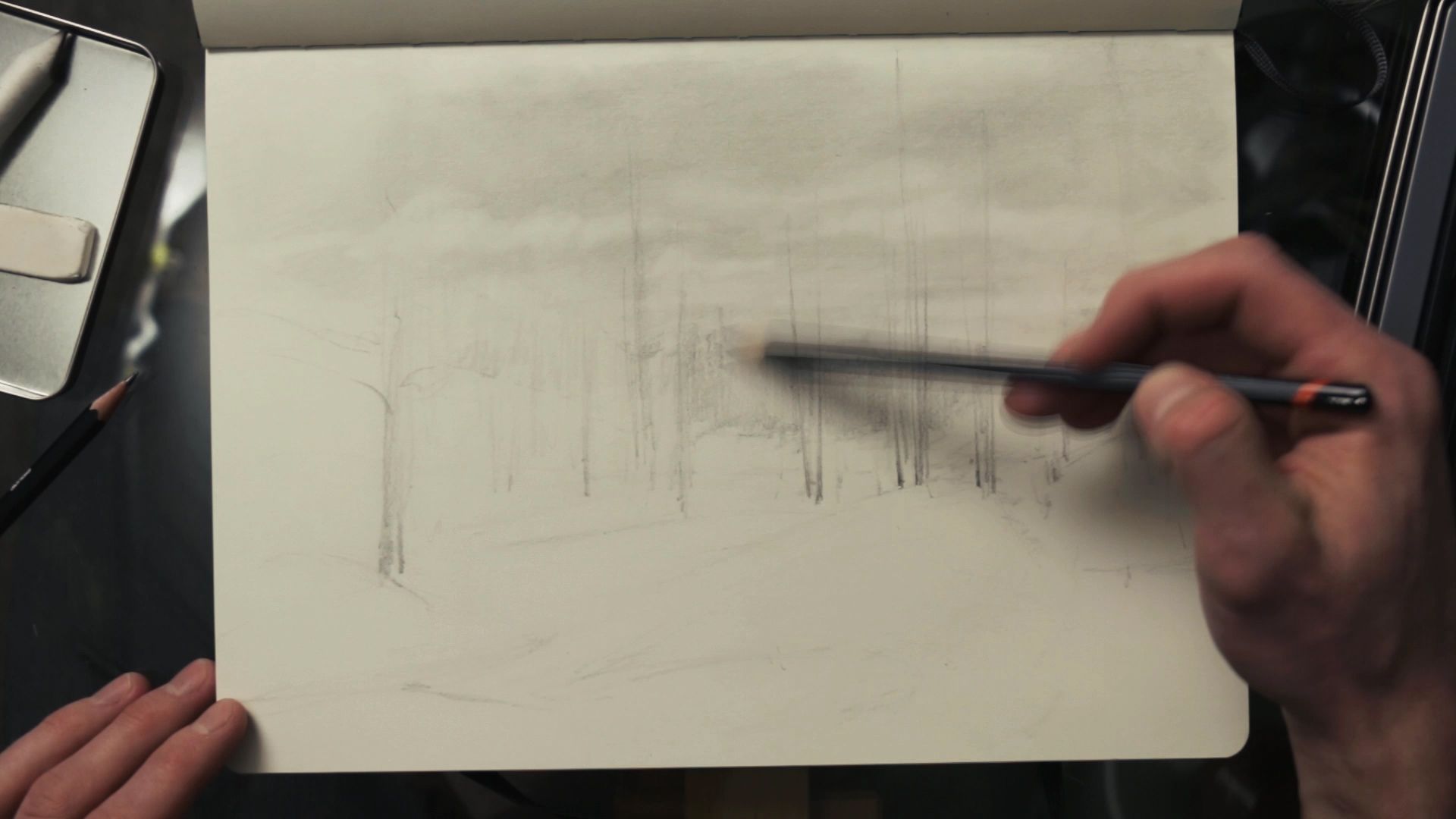 Drawing a Landscape With Pencil // Timelaps Art Video : 5 Steps (with ...