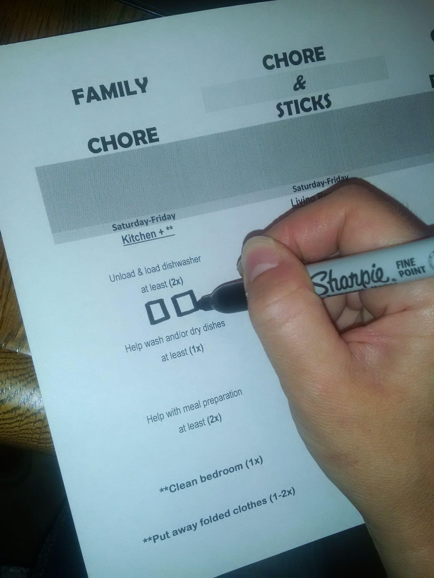 Chore Chart for the Family & Chore Sticks for Cash : 6 Steps (with ...
