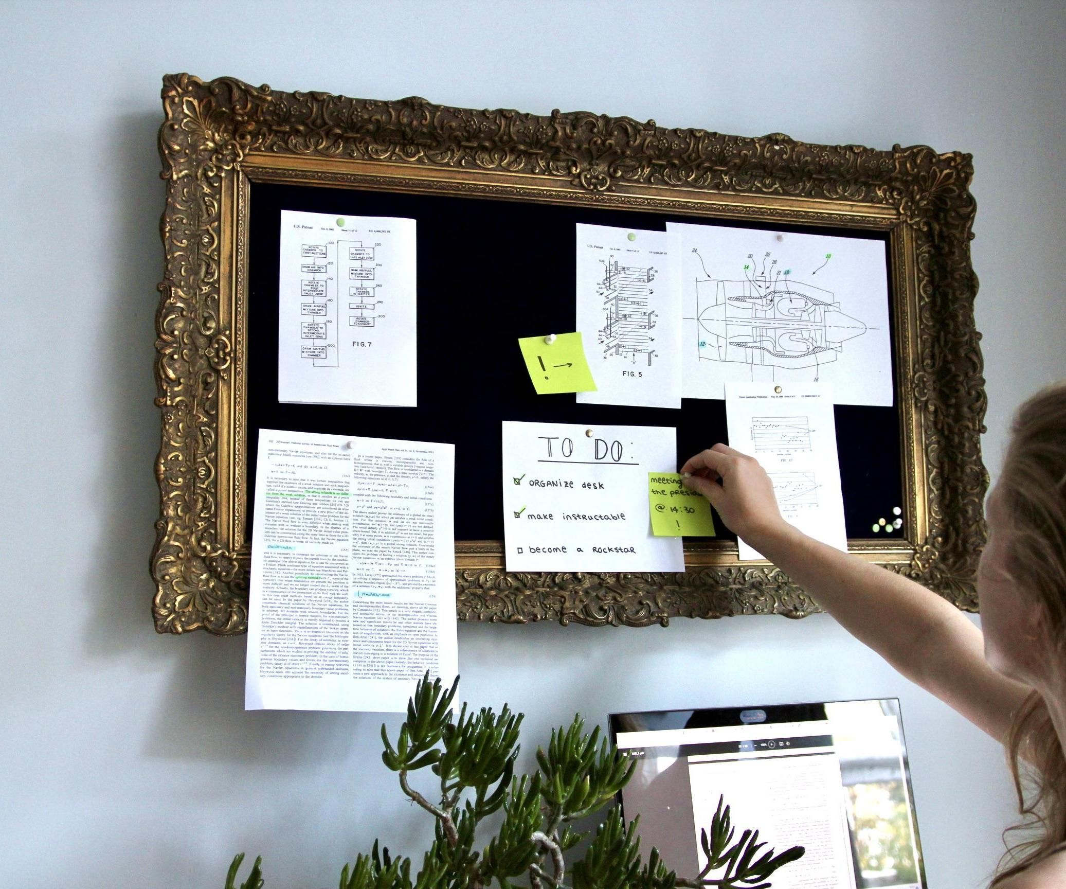 Upcycled BULLETIN BOARD to Organize Your Desk! : 9 Steps (with Pictures ...