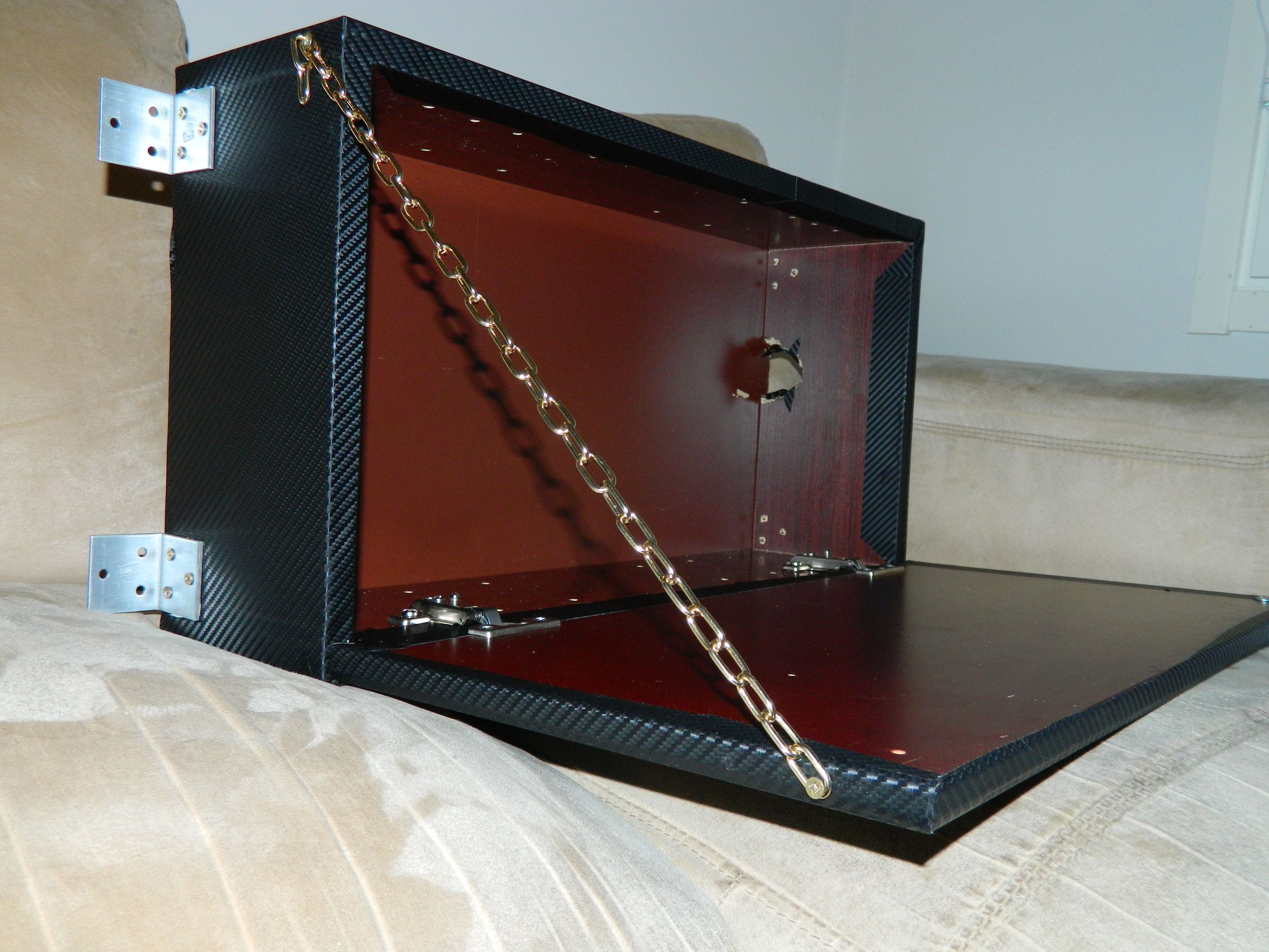 DIY "Hidden" Video Projector Folding Shelf, Carbon Fiber Look : 8 Steps ...