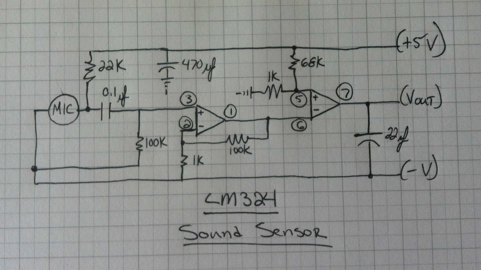 Sound Sensor Using a LM324 : 4 Steps - Instructables