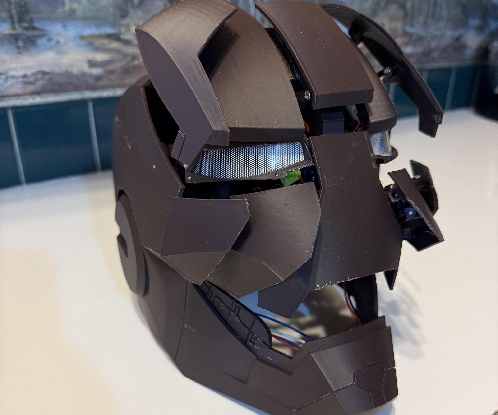 Actuating Ironman Helmet With Integrated UV Light Sensor : 6 Steps ...