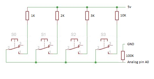 How To Multiple Buttons On 1 Analog Pin Arduino Tutorial 5 Steps With Pictures 4966