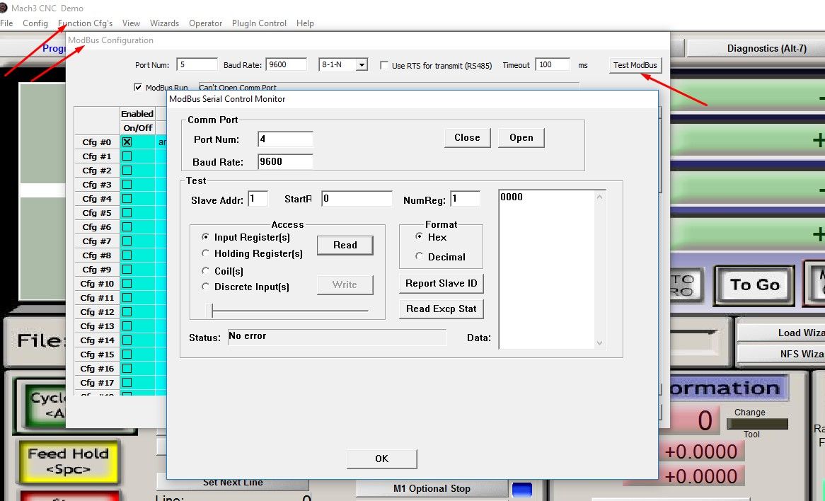 Modbus Mach3 to Arduino(no Additional Hardware) + Brain Setup : 12 ...