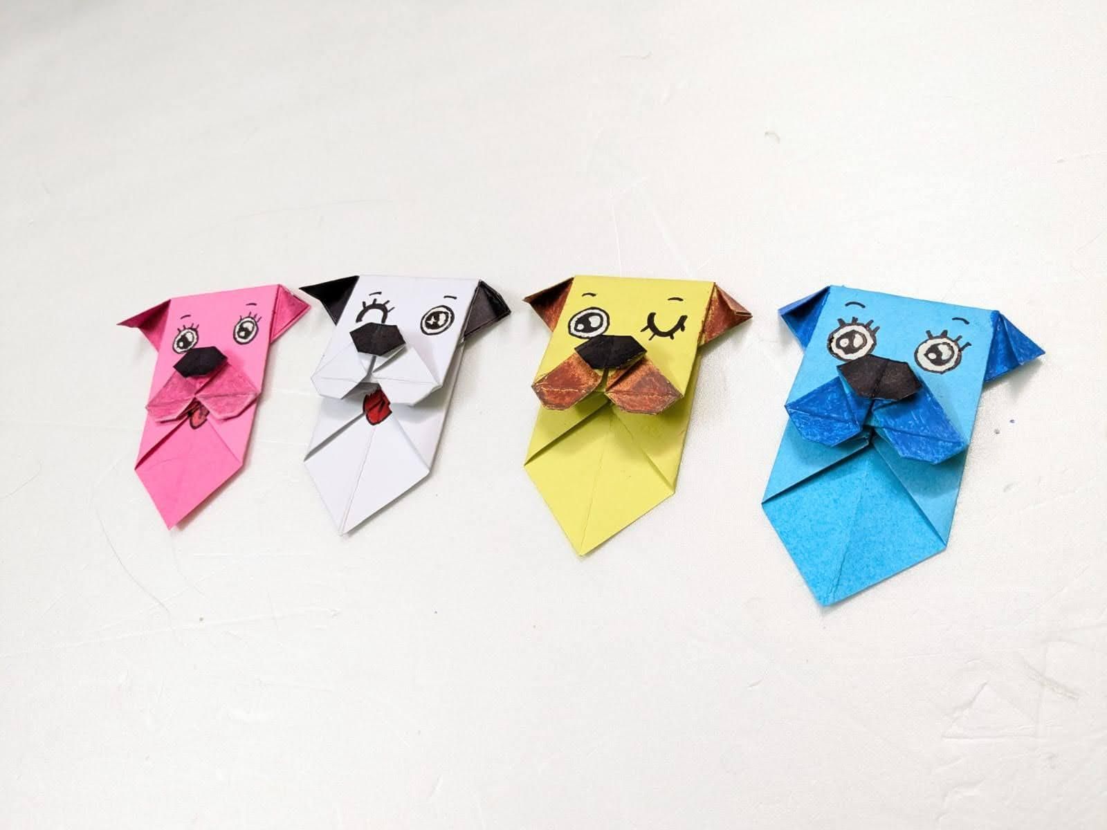 How To Make Dog Face With Paper Folding How To Fold An Origami Dog
