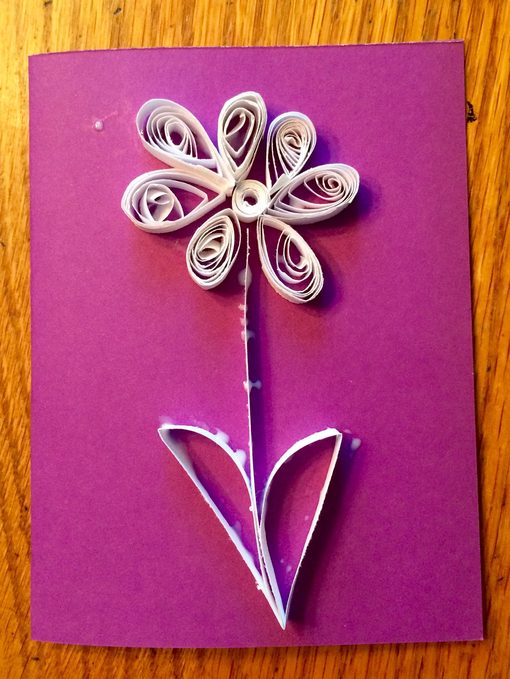 Quilling With Kids- Simple Quilled Flower Card : 5 Steps (with Pictures ...