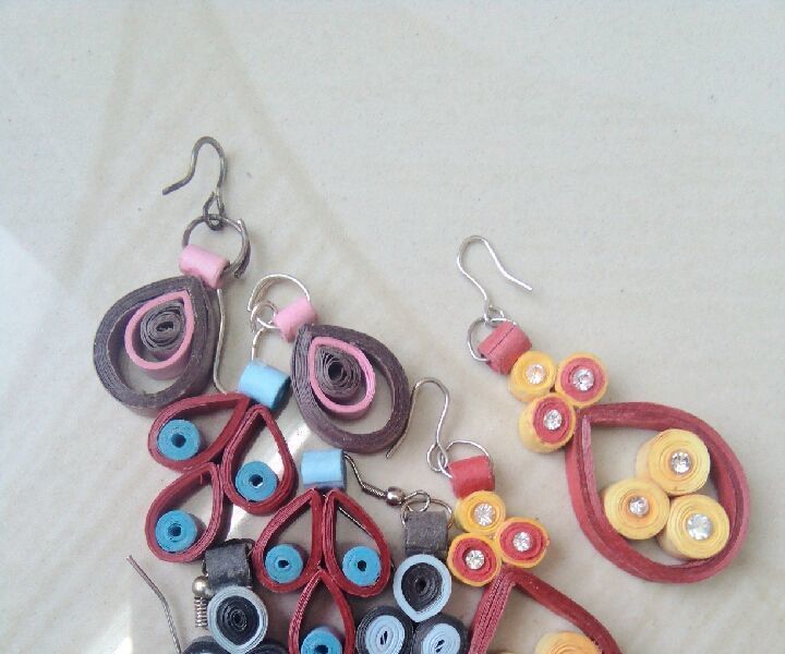Paper Earrings : 5 Steps - Instructables