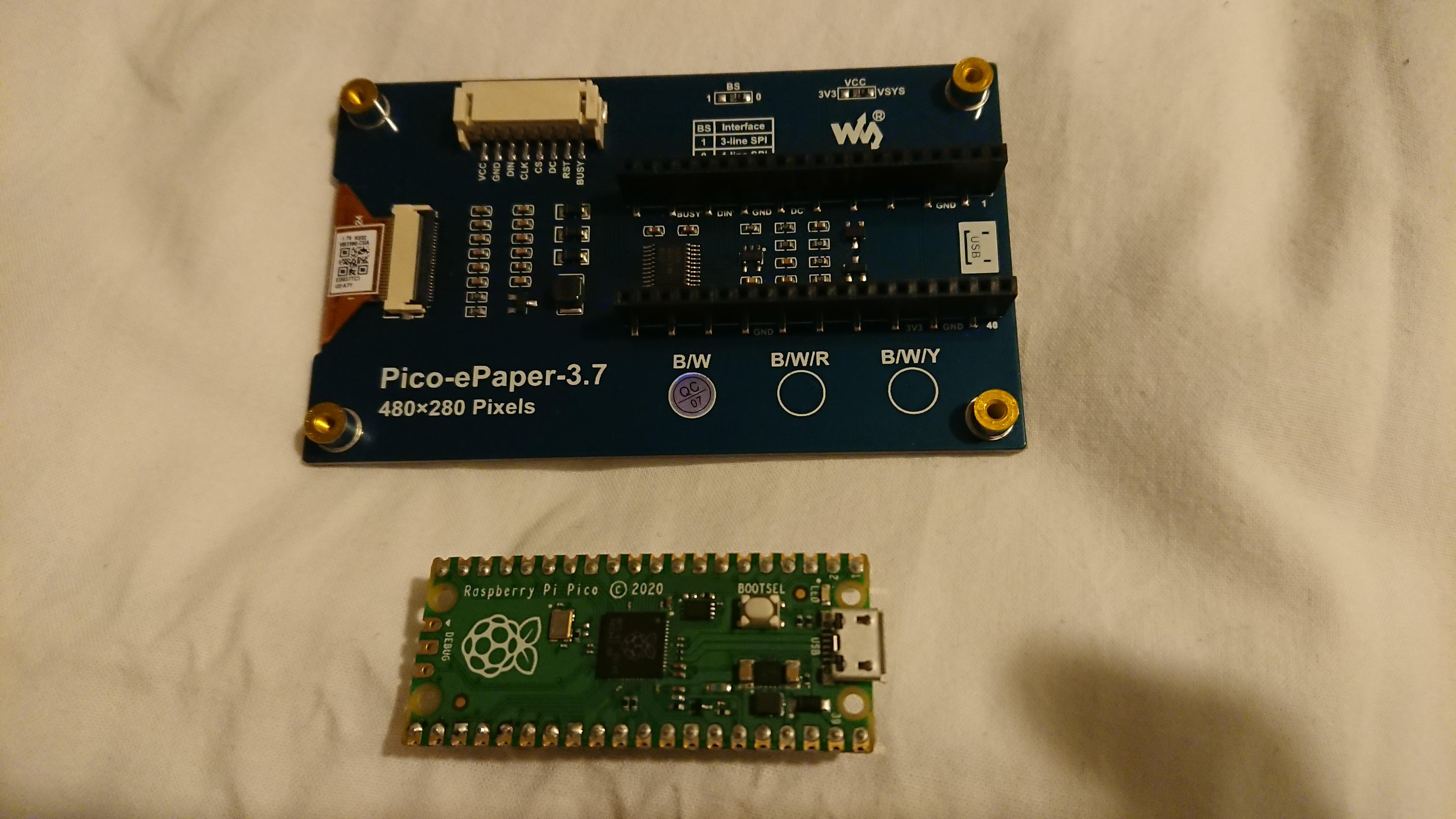 Waveshare E-paper Display With Raspberry Pi Pico Microcontroller and ...