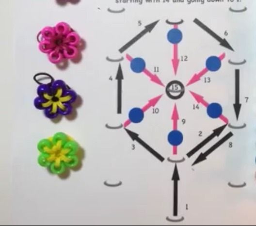 Rainbow Loom Flower Charm