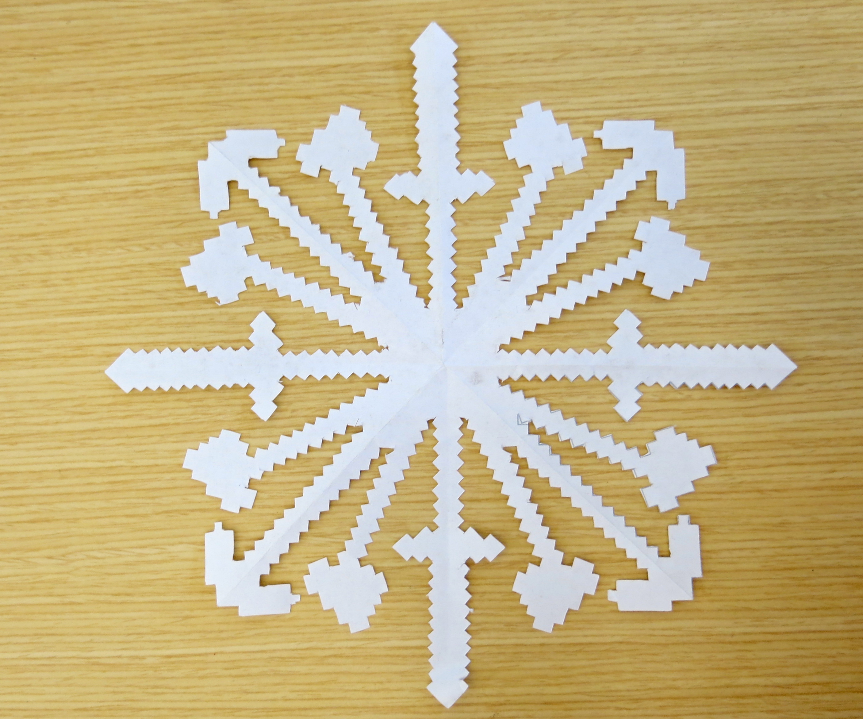Minecraft Paper Snowflakes : 4 Steps (with Pictures) - Instructables