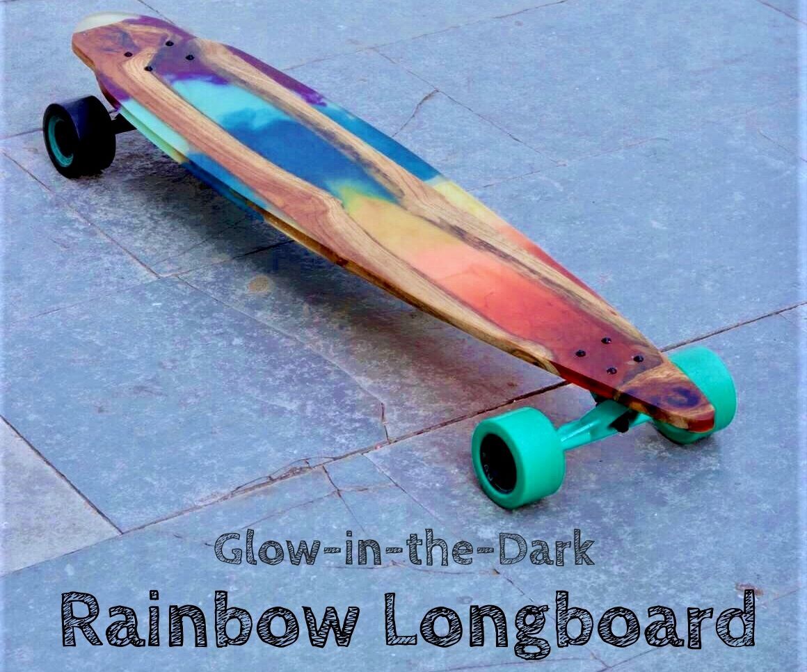 Rainbow Glow in the Dark Longboard Made With Wood and Epoxy : 11 Steps ...