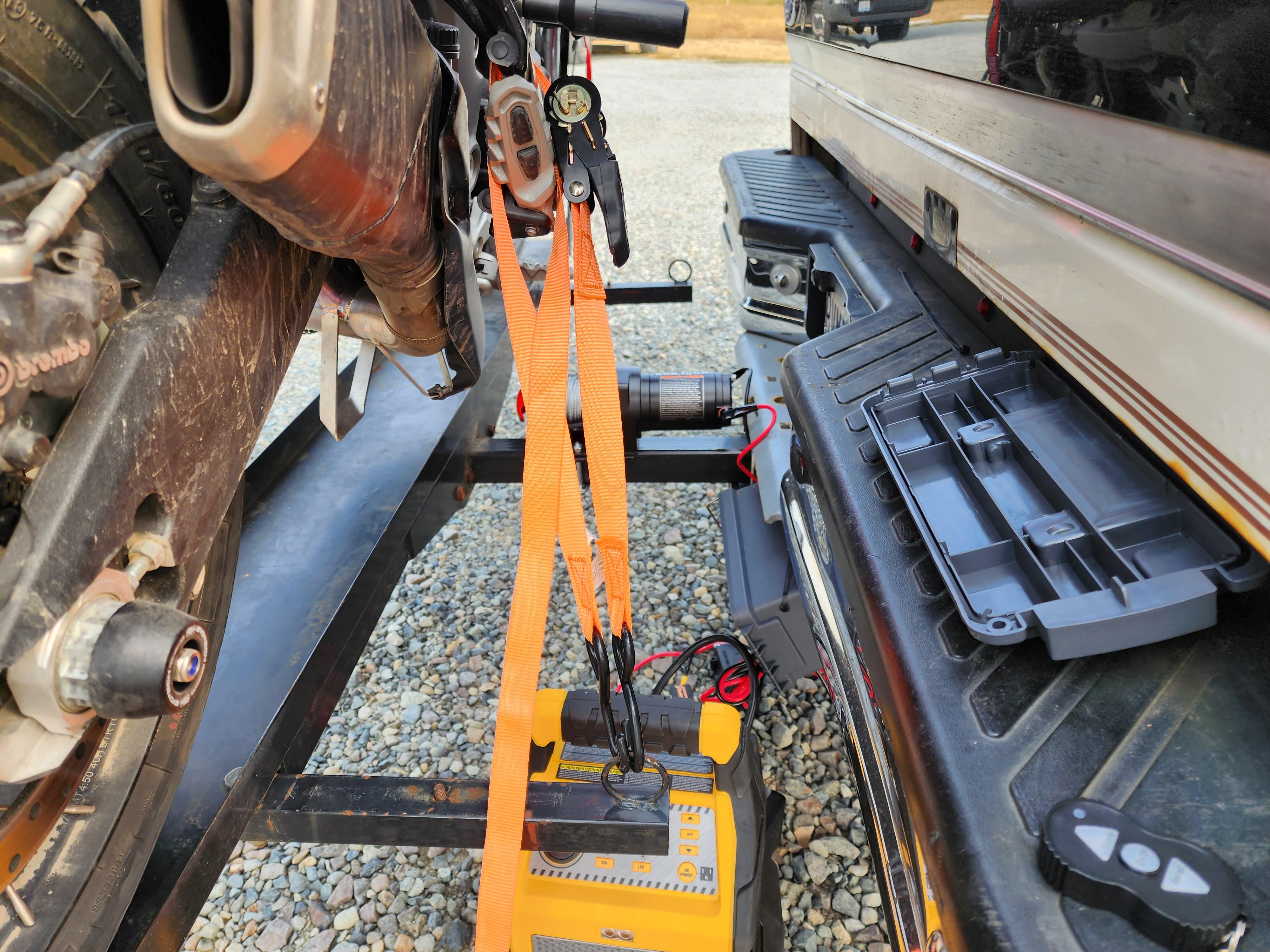 DIY Winch Assisted Motorcycle Hitch Carrier (No-Weld) : 6 Steps (with ...