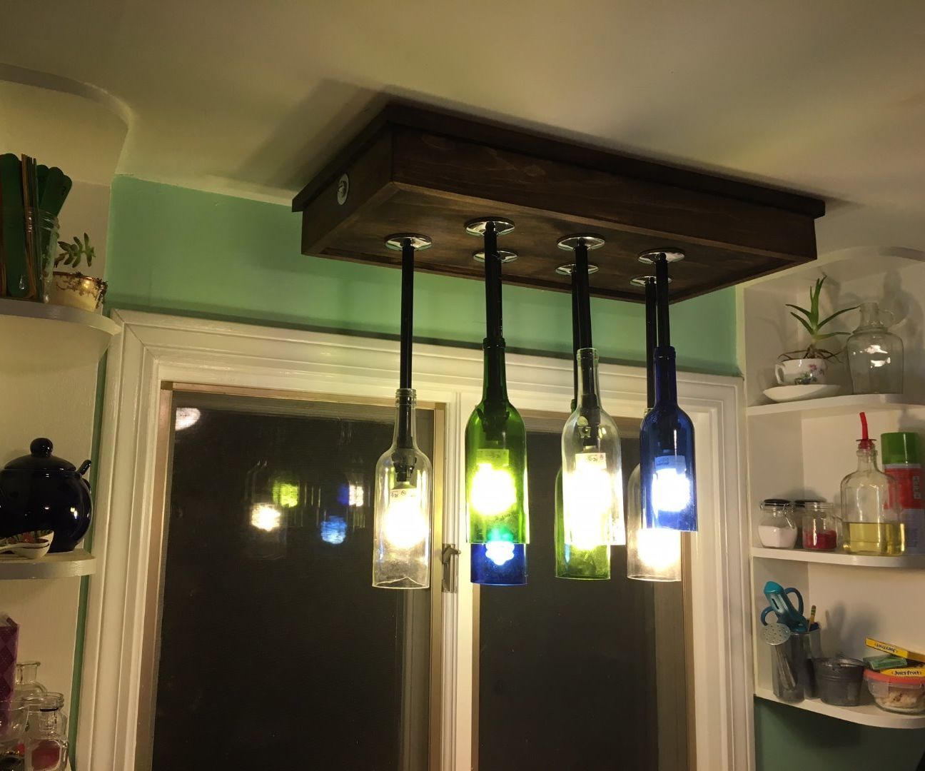 Intro: Wine Bottle Chandelier Light Fixture : 4 Steps (with Pictures ...