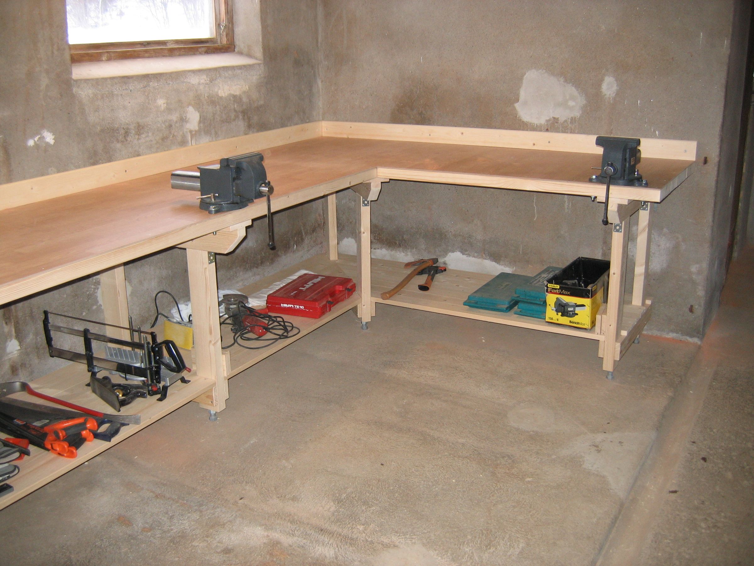 L Shaped Garage Workbench Plans Extreme Heavy Duty Work Bench : 9