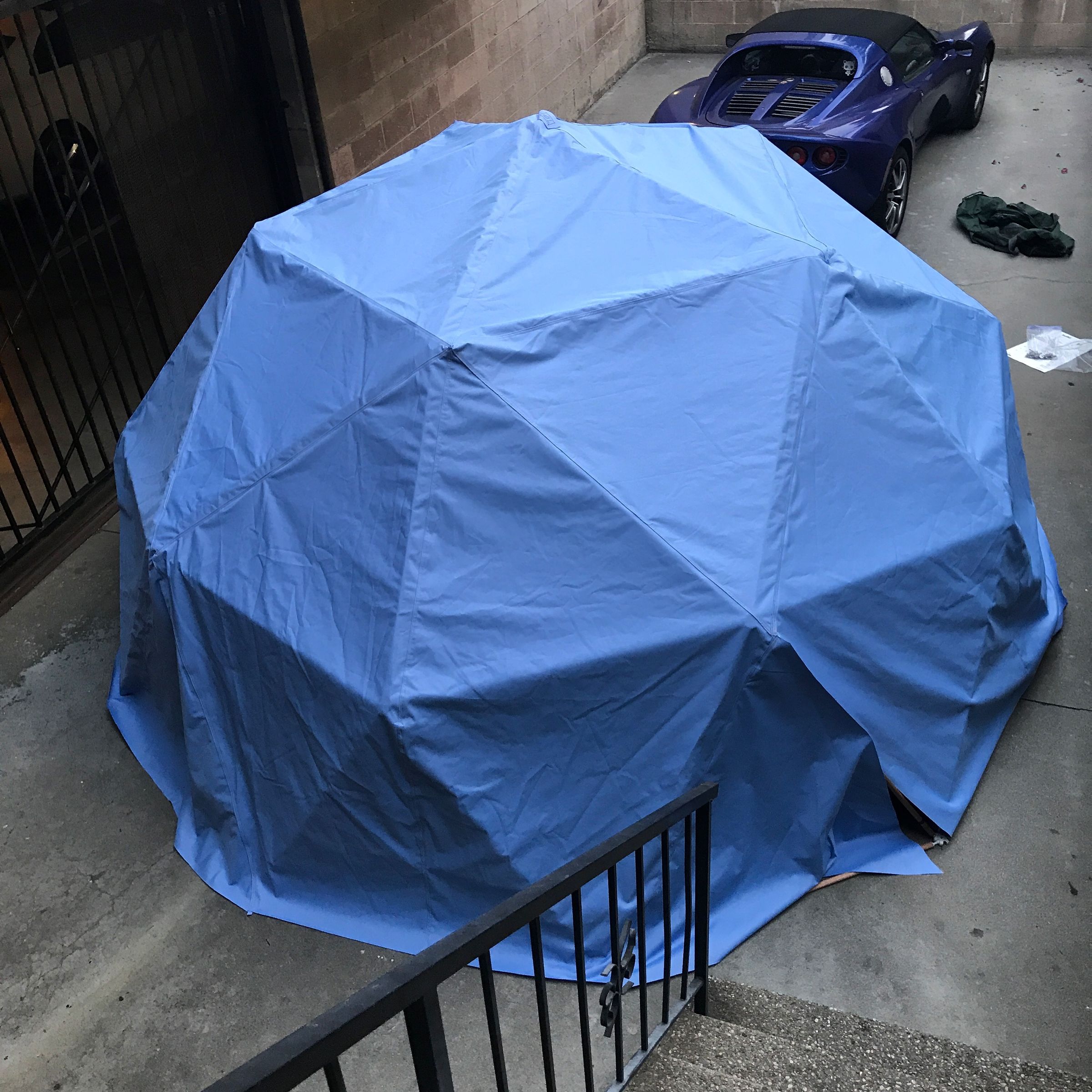 Cover for a Small 2v Geodesic Dome Using Waterproof Canvas : 10 Steps ...