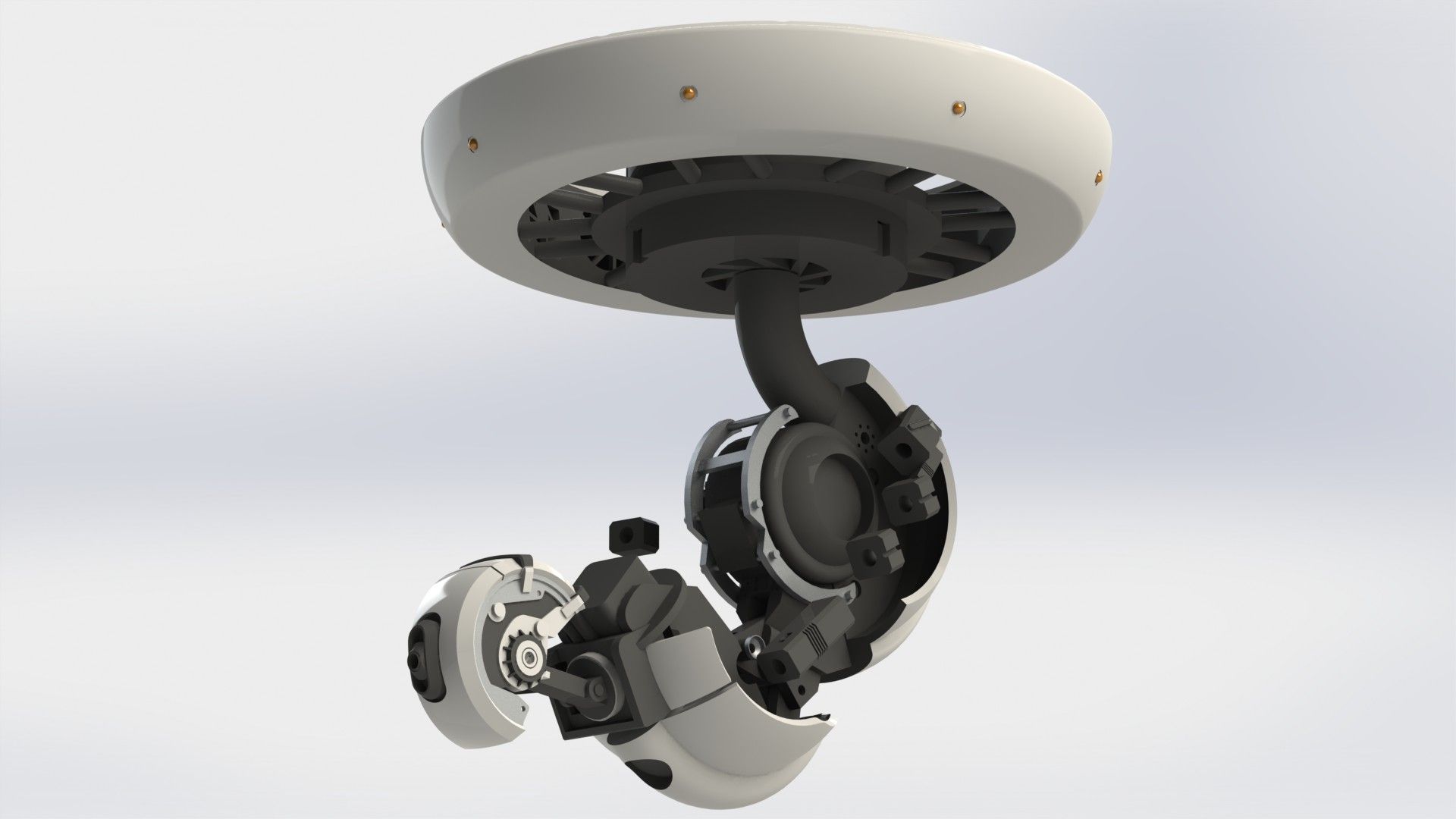 A Fully 3D Printable GlaDOS Robotic Ceiling Arm Lamp : 11 Steps (with ...