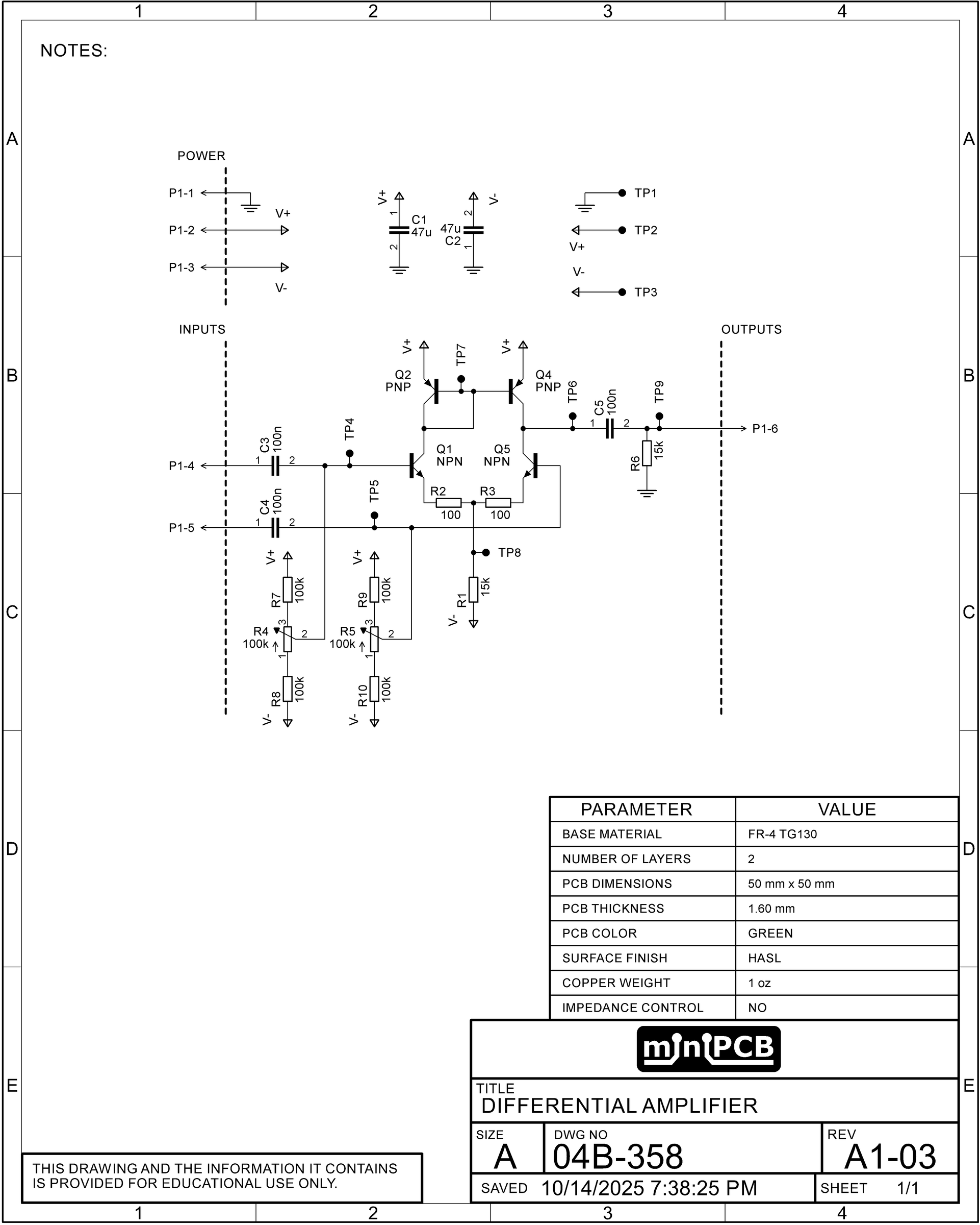Differential Amplifier, MiniPCB, 04B-358, Rev A1-03 : 3 Steps ...