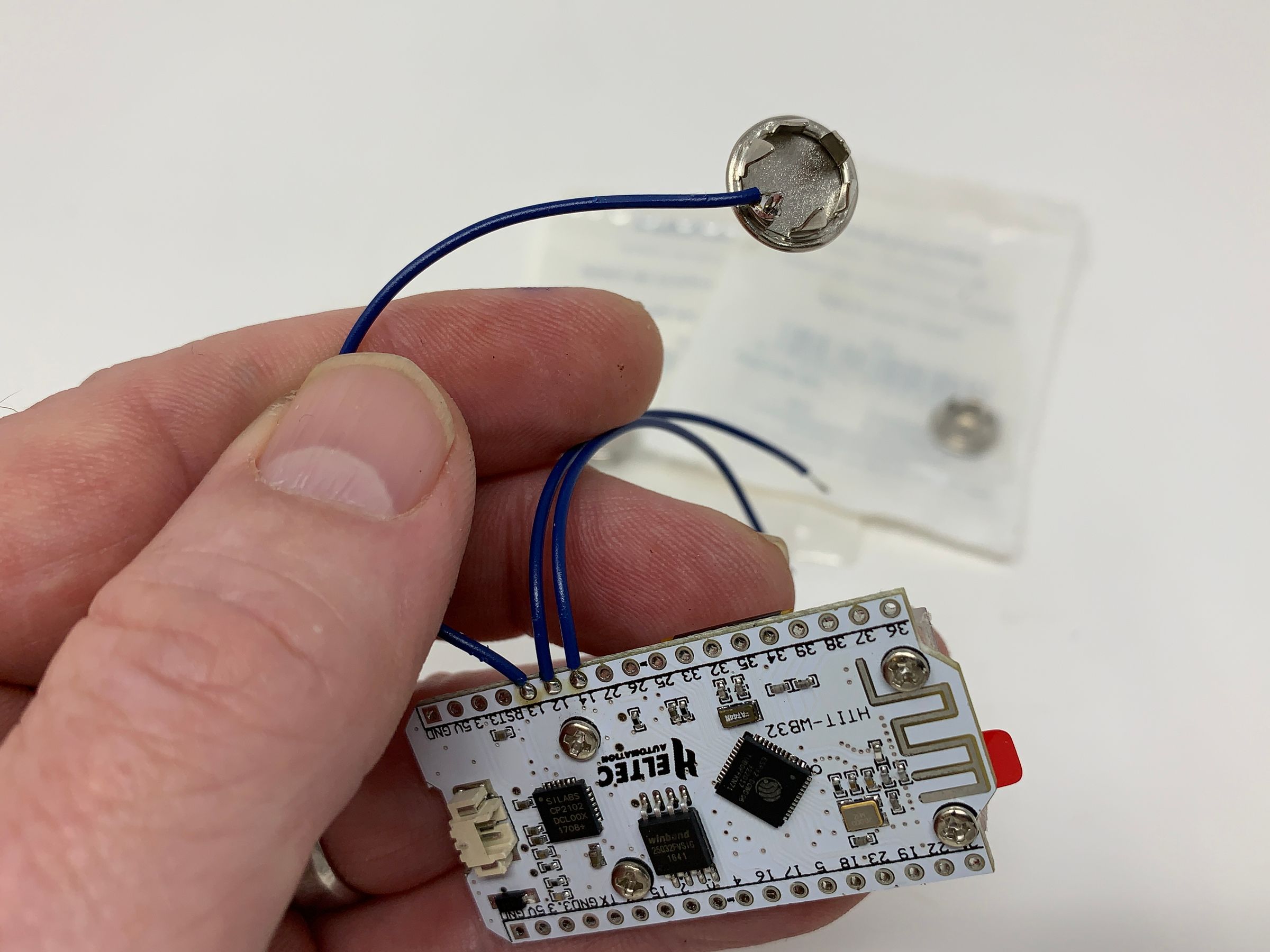ESP32 Capacitive Touch Input Using "Metallic Hole Plugs" for Buttons ...
