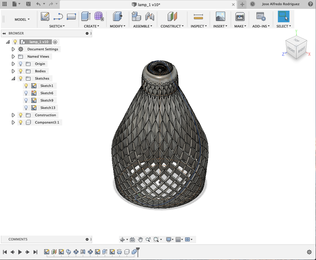 3d Printed Lamp With Fusion 360 3d Splines : 6 Steps (with Pictures ...