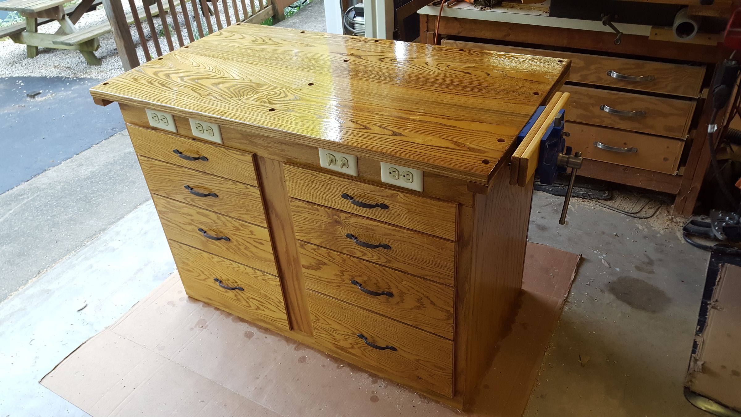 Workbench With Drawers, Power, and Wood Vise : 15 Steps (with Pictures ...