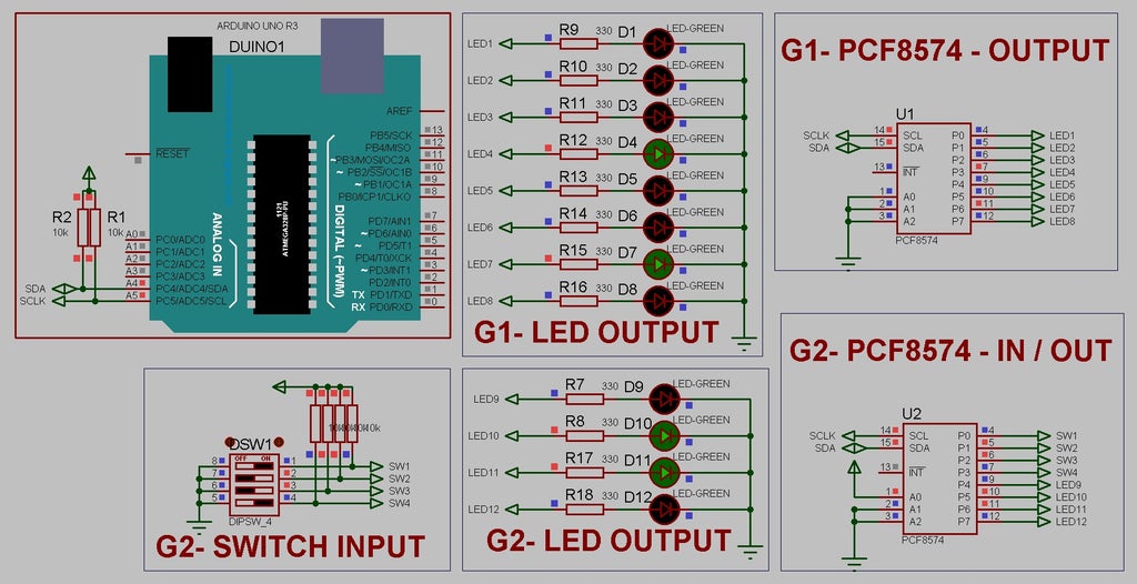 Wiring The Pcf8574ap 8bit Bidirectional Io Expander Driven 59 Off