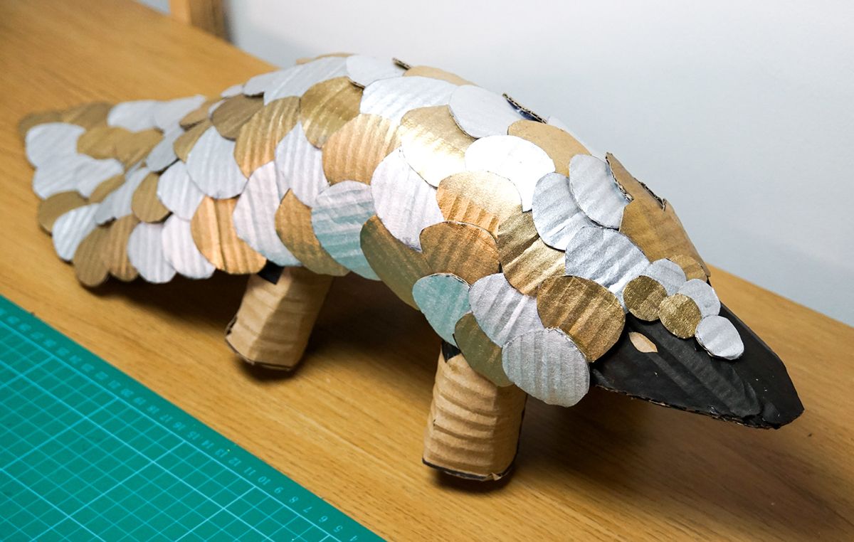 DIY Cardboard Pangolin | Sculpt an Armoured Animal With Recycled Card ...
