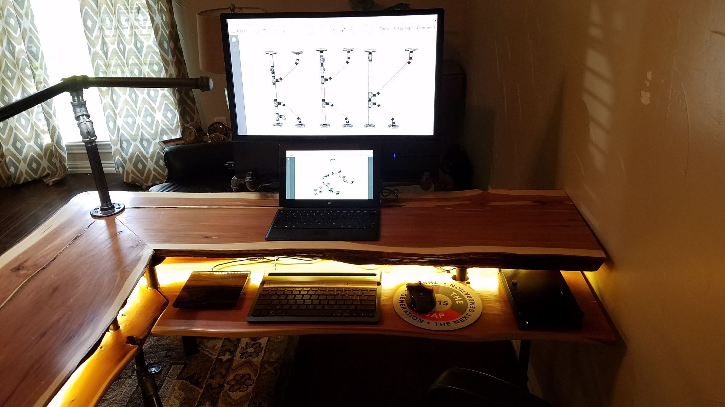 Live Edge Cedar Industrial Computer Desk : 8 Steps (with Pictures ...