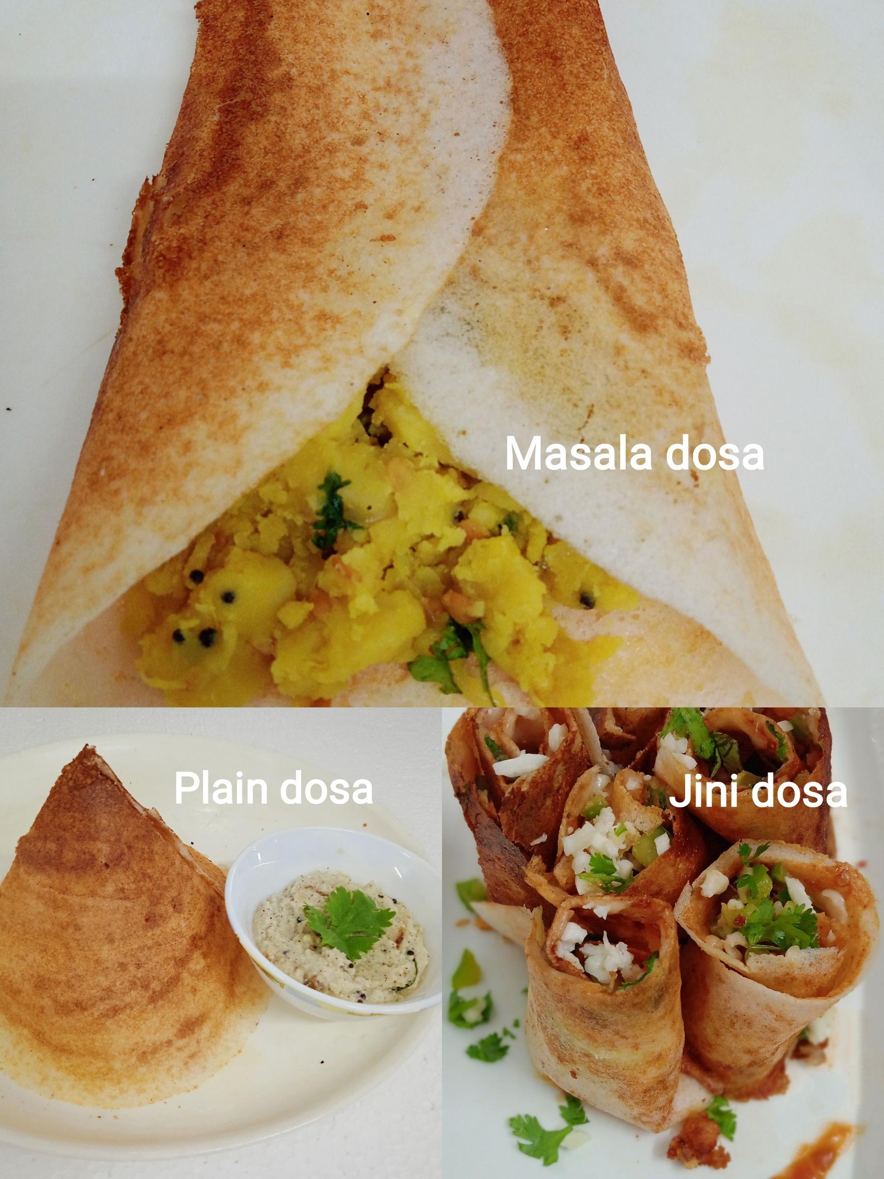 Dosa | Plain Dosa, Masala Dosa and Jini Dosa From a Single Batter : 18 ...