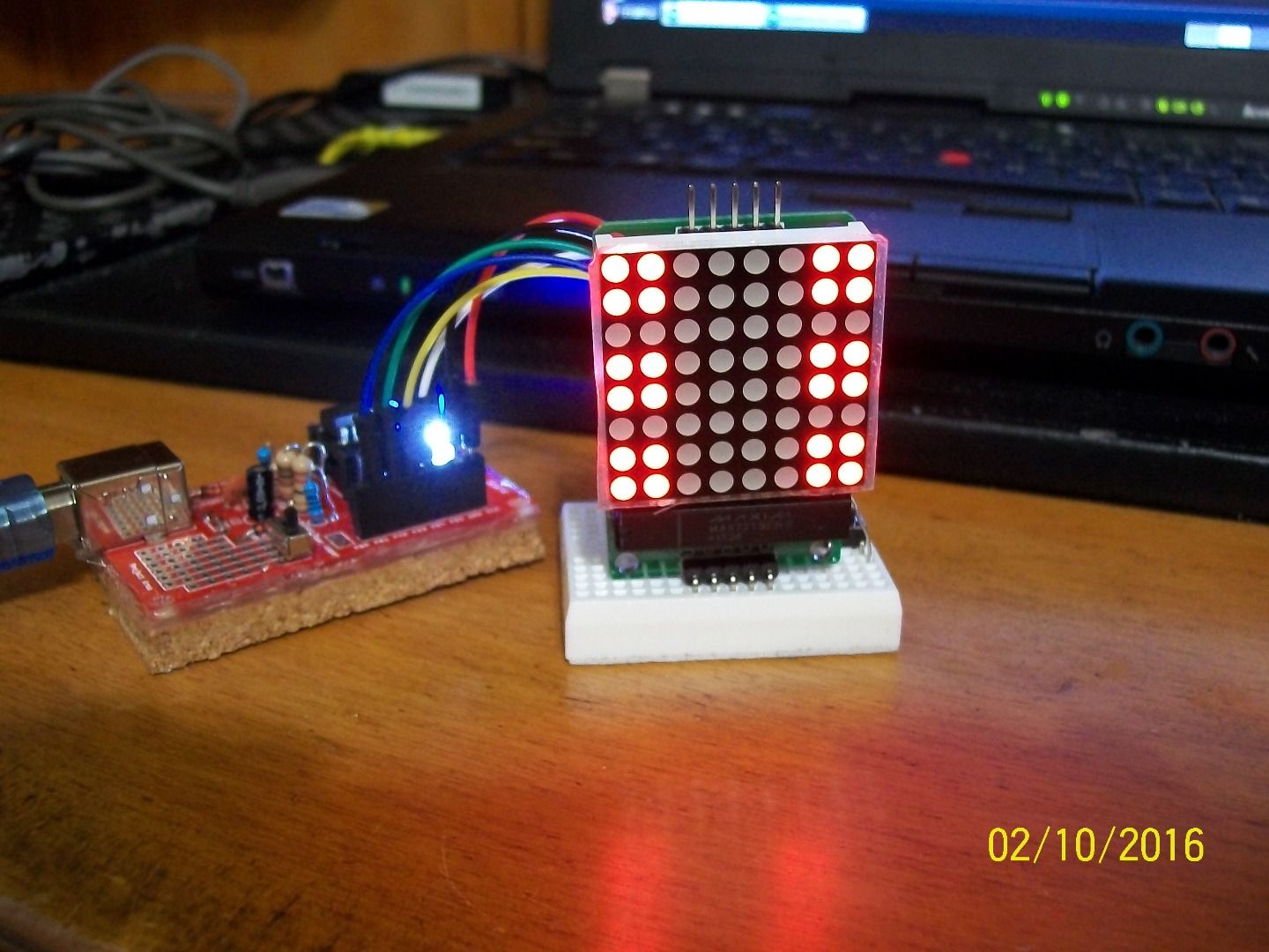 V-USB ATtiny85 Project Board and an 8x8 Red LED Matrix Display : 10 ...