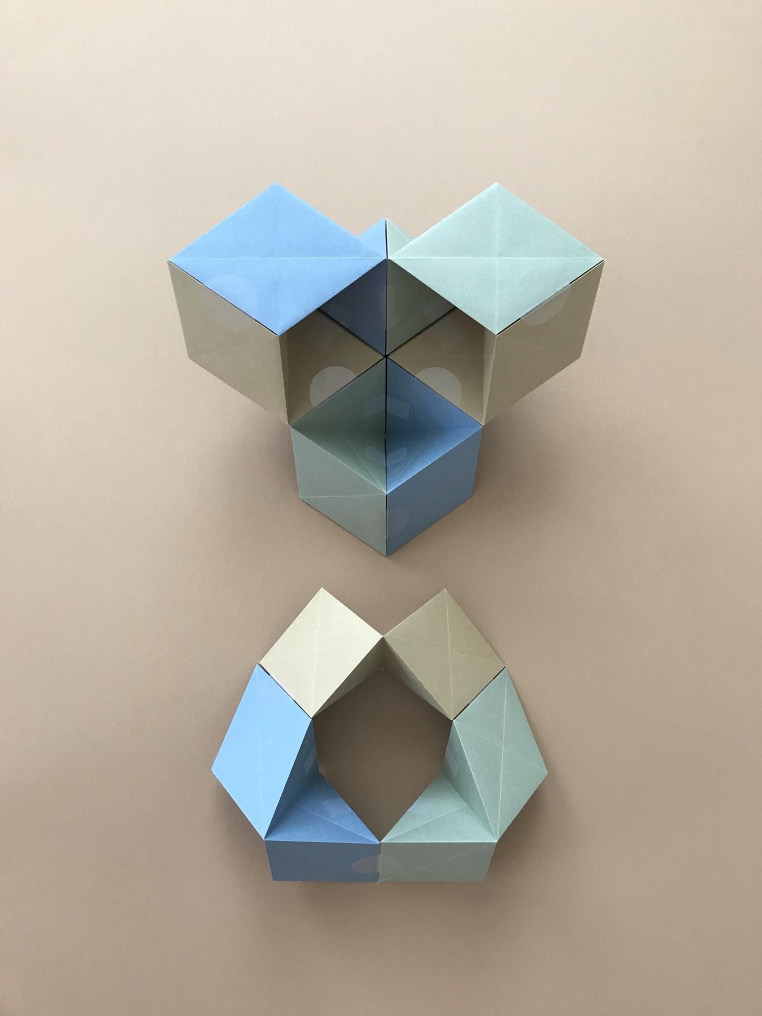 DIN A4 Double Rhombic Pyramid (with Integrated Hinge) : 3 Steps (with ...