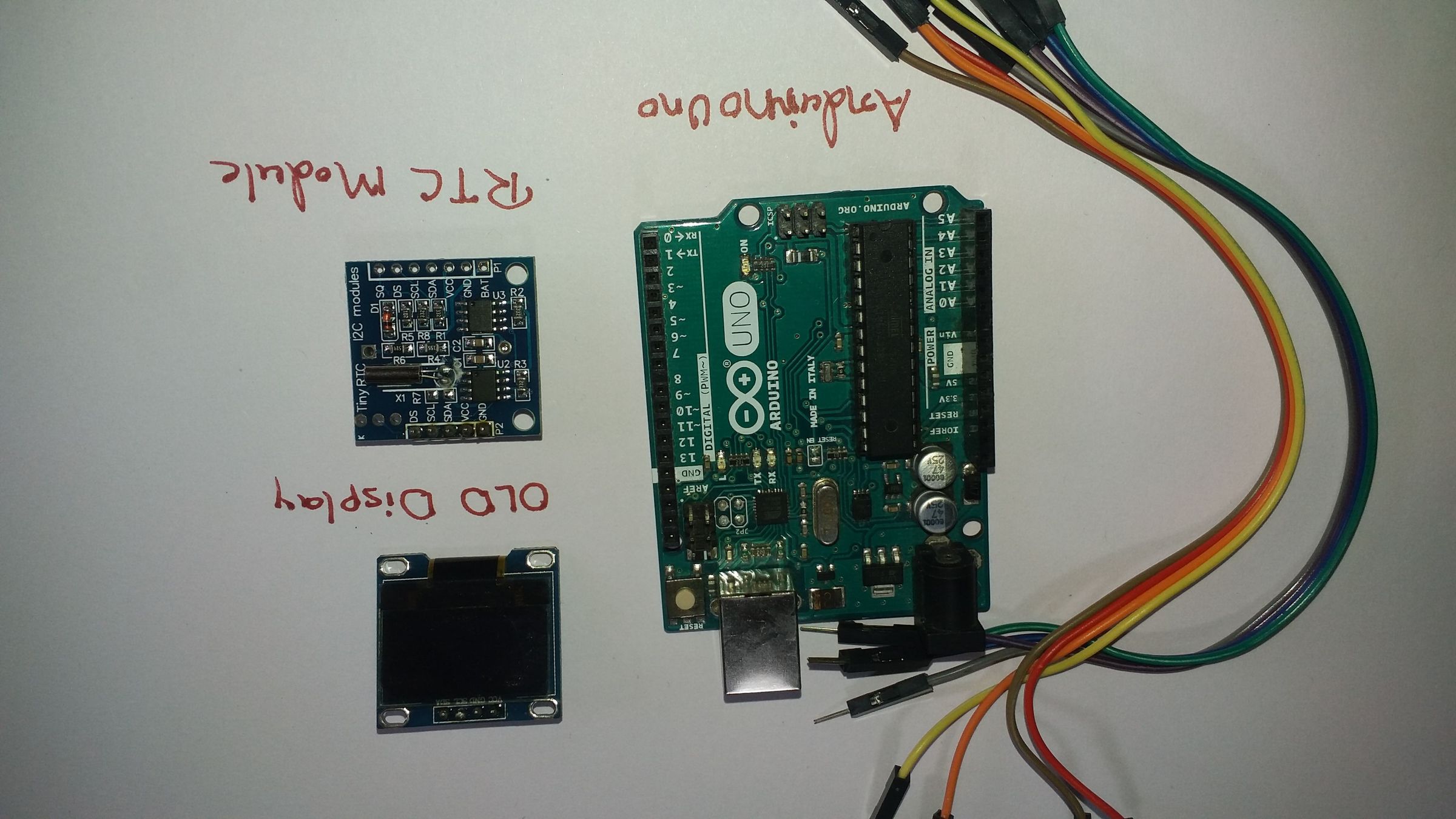 Digital Clock With Arduino Uno,OLED Display and RTC Module : 3 Steps ...