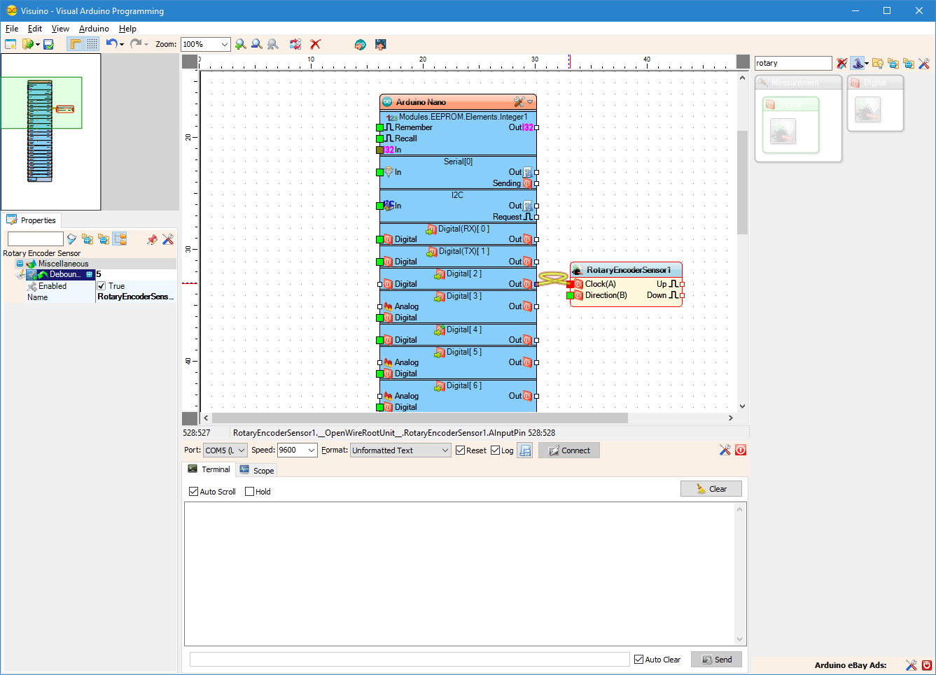 Arduino Nano and Visuino: Save Rotary Encoder Value in EEPROM : 11 ...