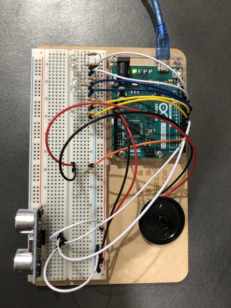 Arduino Distance Detector With A Buzzer And Led S 3 Steps Instructables