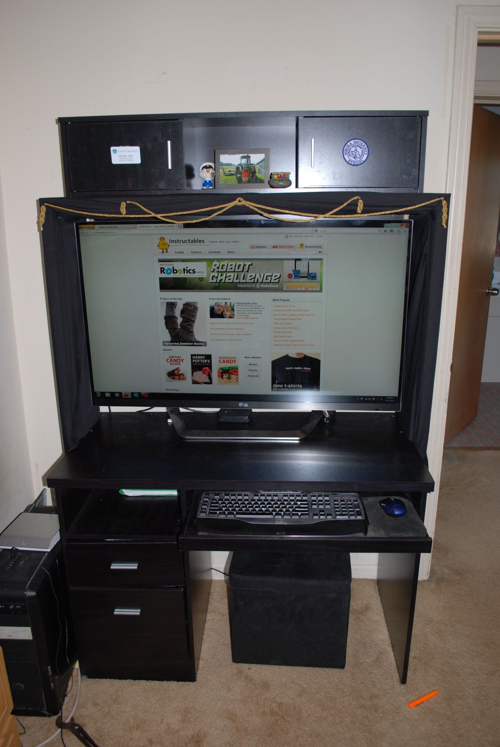 Desk to TV Hutch/Home Theater Conversion : 11 Steps (with Pictures ...