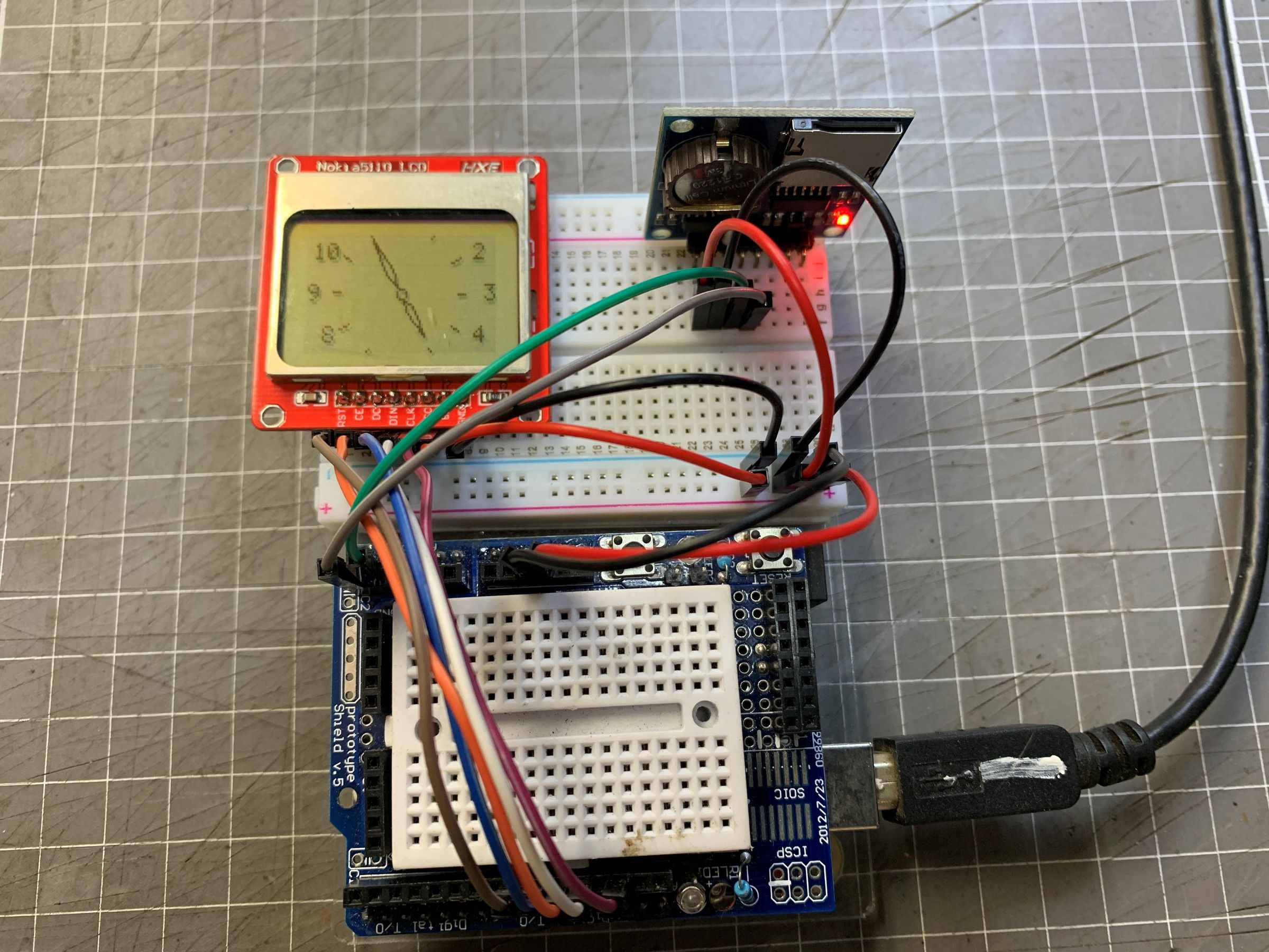 Analog Clock Using Math, Arduino Pro Mini, DS3231 and Nokia 5110 : 10 ...