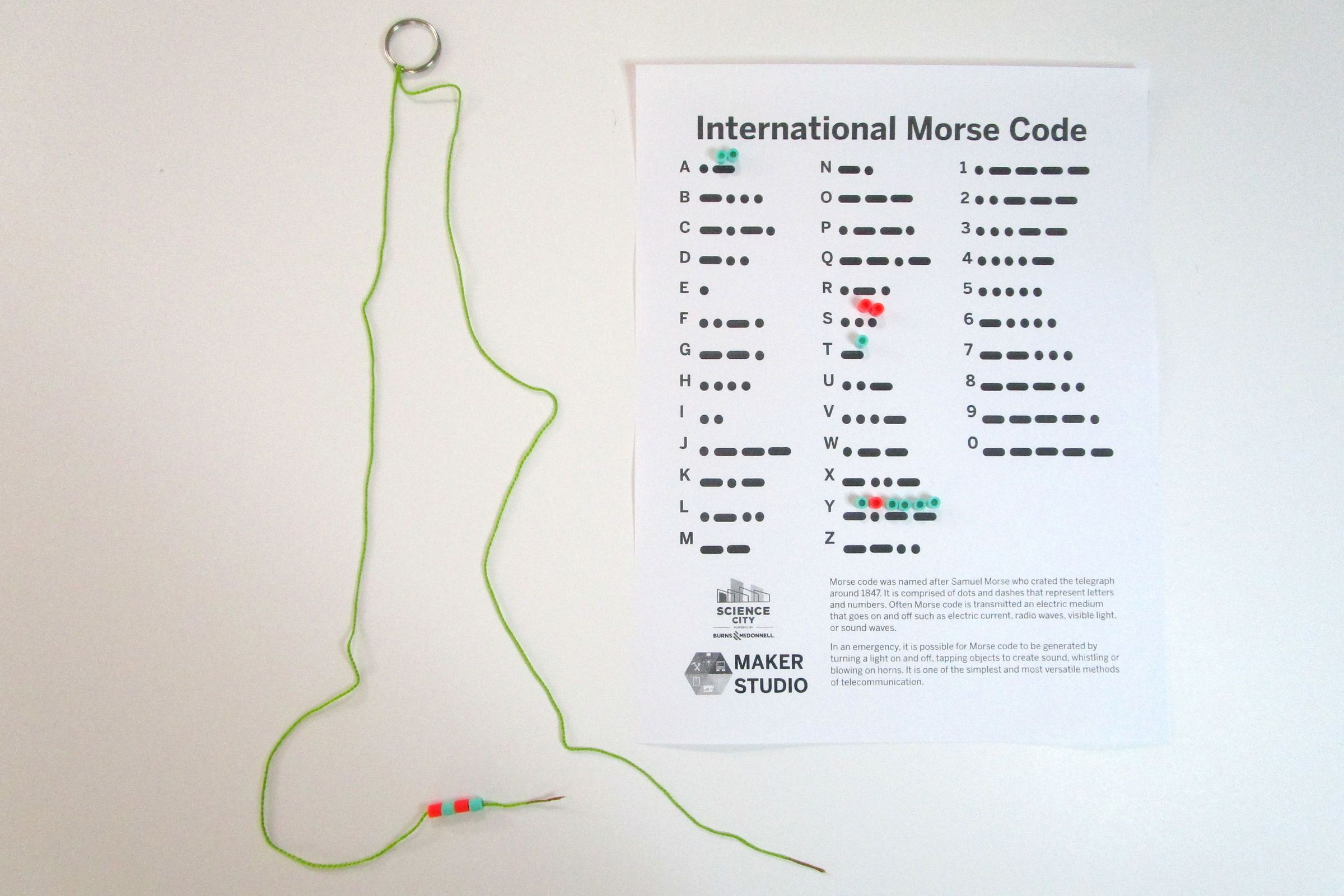 Morse Code Woven Beaded Keychain : 10 Steps (with Pictures) - Instructables