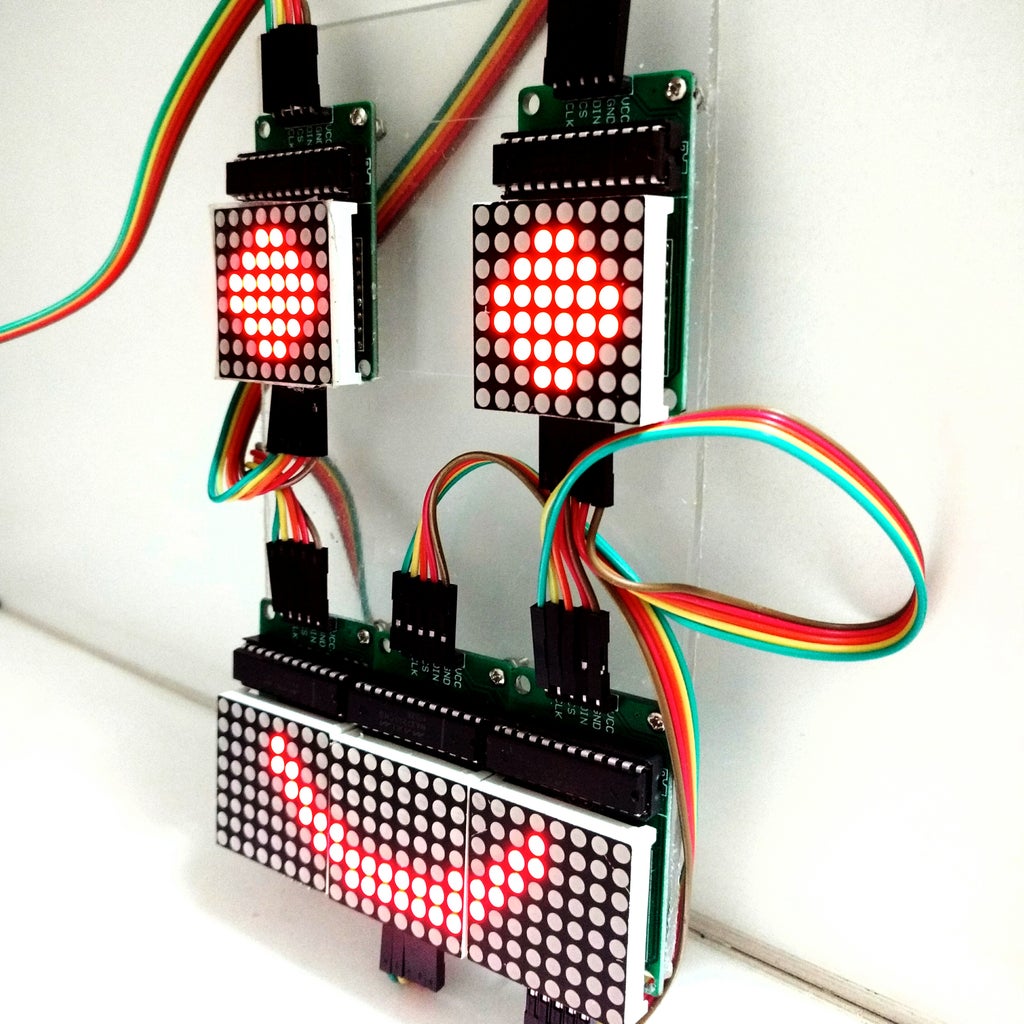 Controlling Led Matrix Array With Arduino Uno Arduino Powered Robot Face 4 Steps With 1872