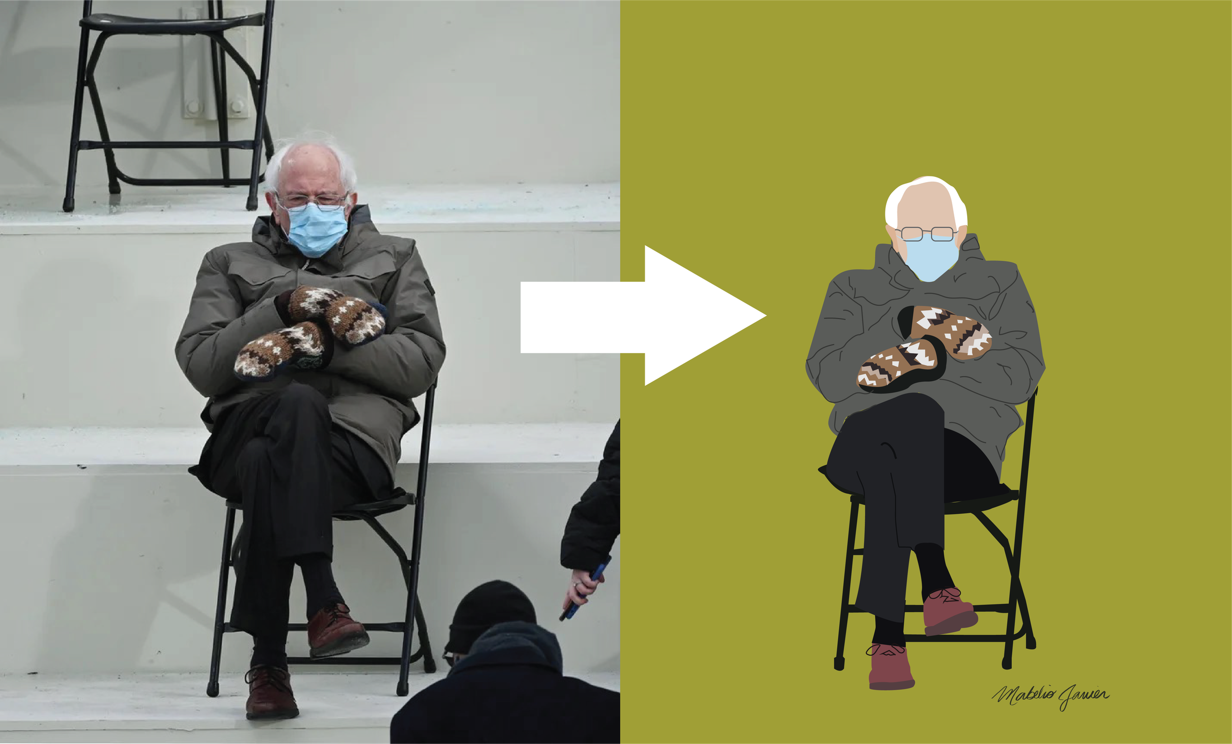 Flat Illustrations in Adobe Illustrator - Bernie Sanders Sitting With ...