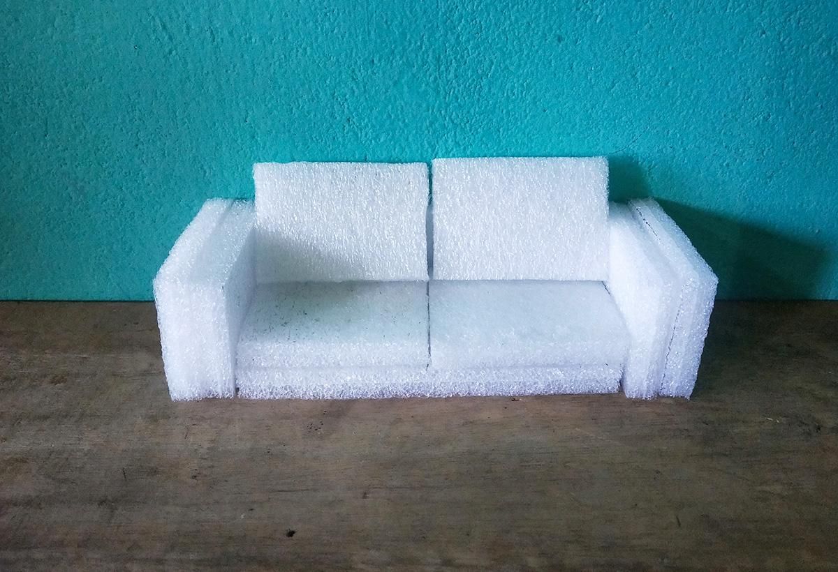 Miniature Couch - Tiny Sofa & Tiny Lamp : 14 Steps (with Pictures ...