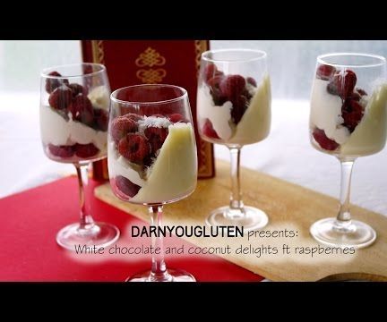 White Chocolate and Coconut Cream Delight Ft Raspberries (GF) (with ...