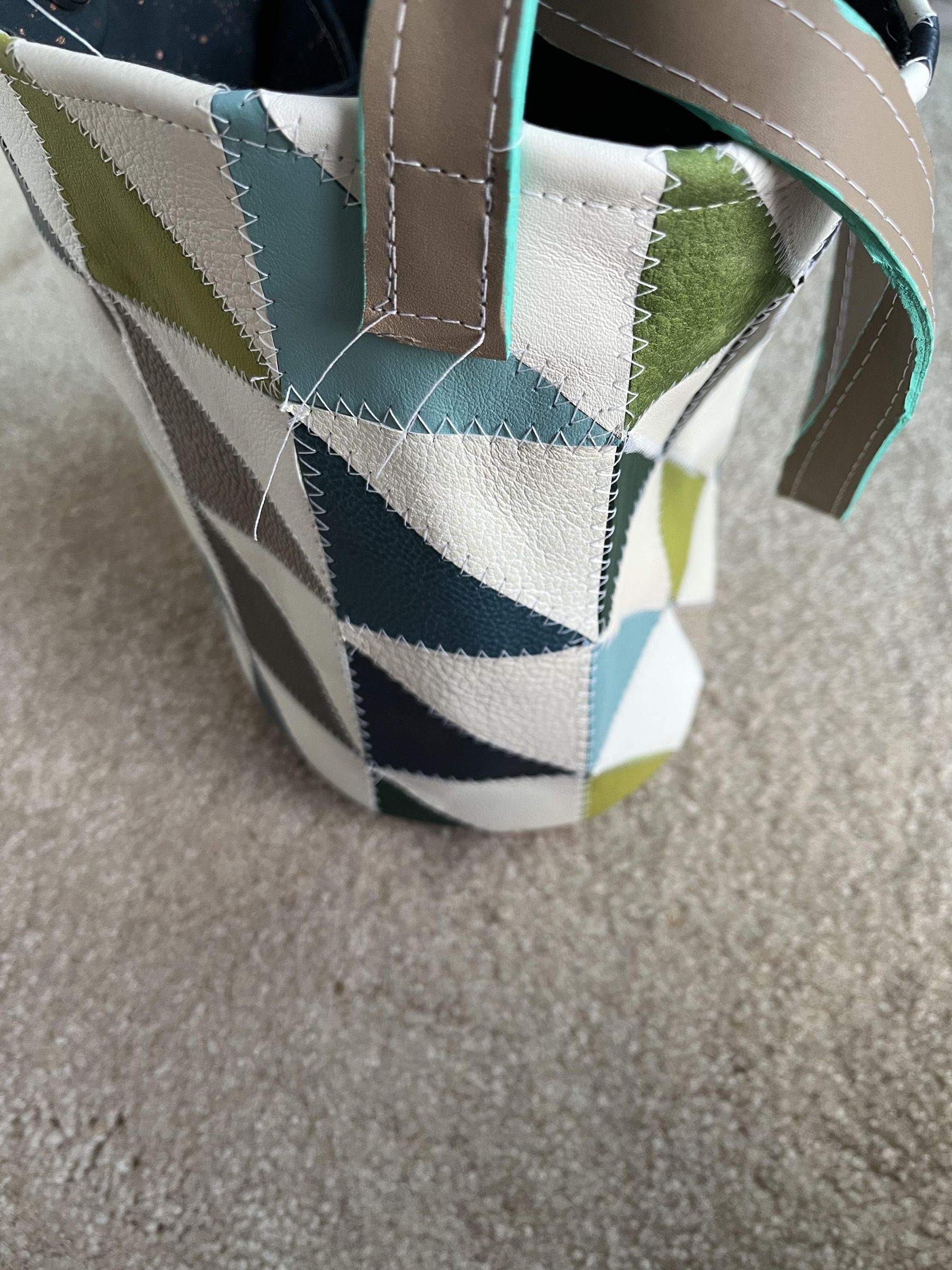 Scrappy Patchwork Leather Bucket Bag : 10 Steps (with Pictures ...