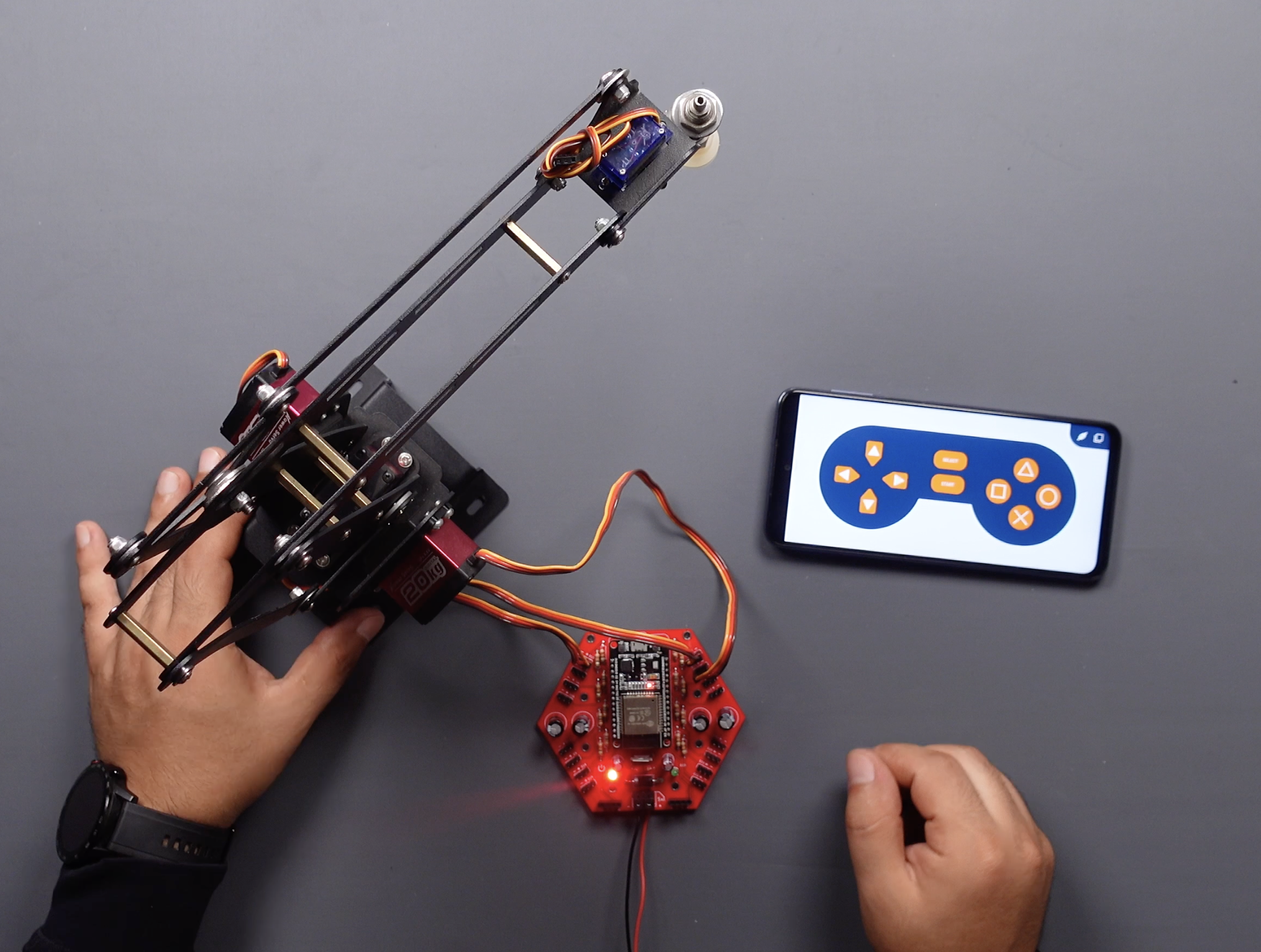 One and Multiple Servo Motor Control With ESP32 Development Board : 8 ...