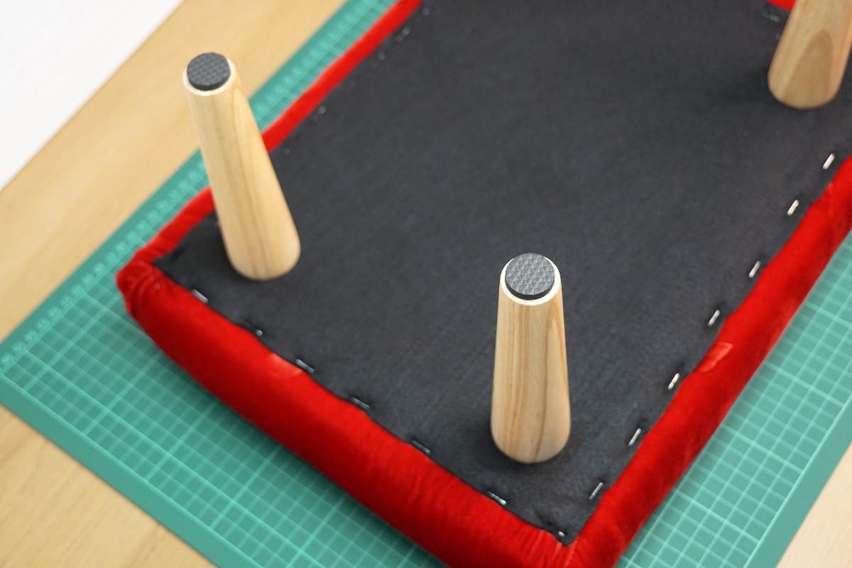 DIY Upholstered Footstool W/ an Embossed Velvet 'Strawberry' Design ...