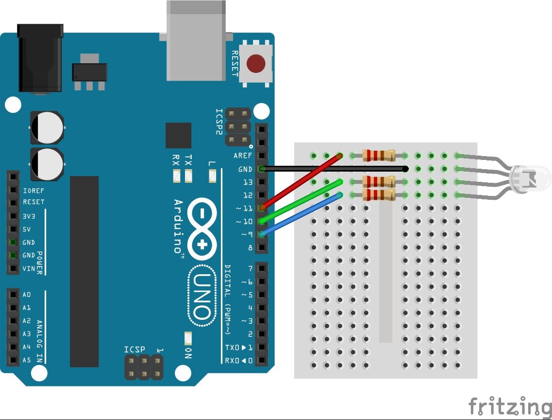 RGB LED Smooth Color Transition Using Arduino UNO : 3 Steps - Instructables