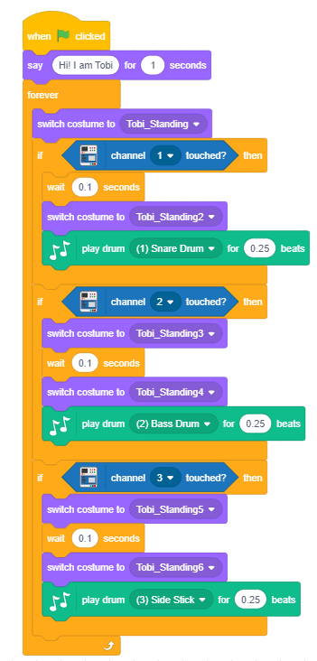 DIY Capacitive Drum Set Played on PictoBlox (Scratch Based Graphical ...
